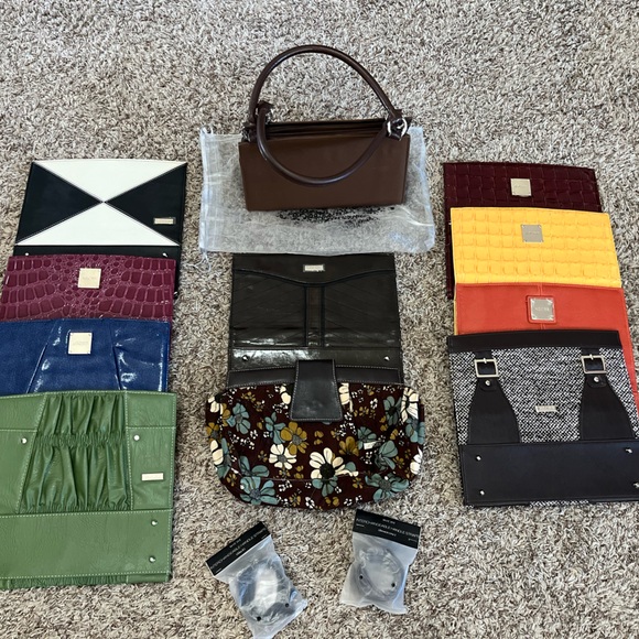 Miche | Bags | Miche Brown Leather Handbag W Interchangeable Shells W 3 ...